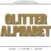 Clip Art Letters & Numbers Gold Glitter Digital Alphabet and