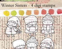 Unique christmas digi stamp related items | Etsy