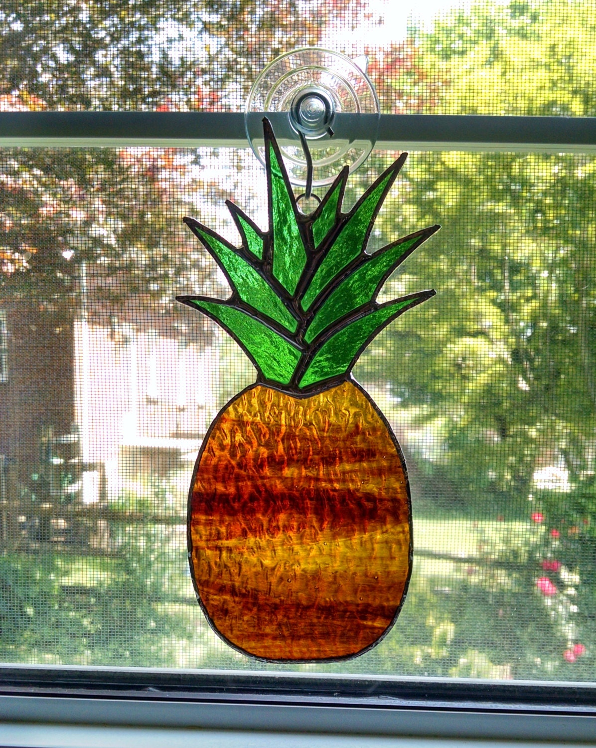 Pineapple Stained Glass Suncatcher Pineapple Ornament