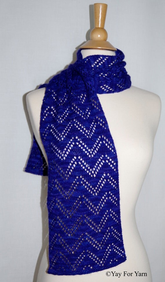 PDF KNITTING PATTERN Double Chevron Lace Scarf Written