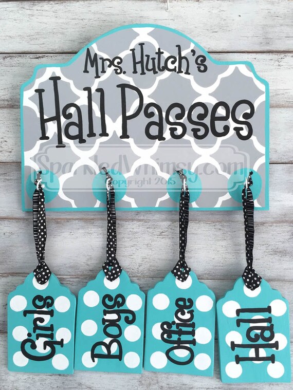 Hall Passes Sign for Classroom by SparkledWhimsy on Etsy