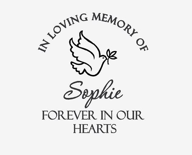 IN LOVING MEMORY Custom Car Window Decal Dove Memorial Decal