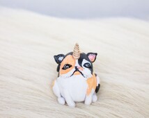 Caticorn Calico cat figurine Cat miniature unicorn figurine Polymer ...