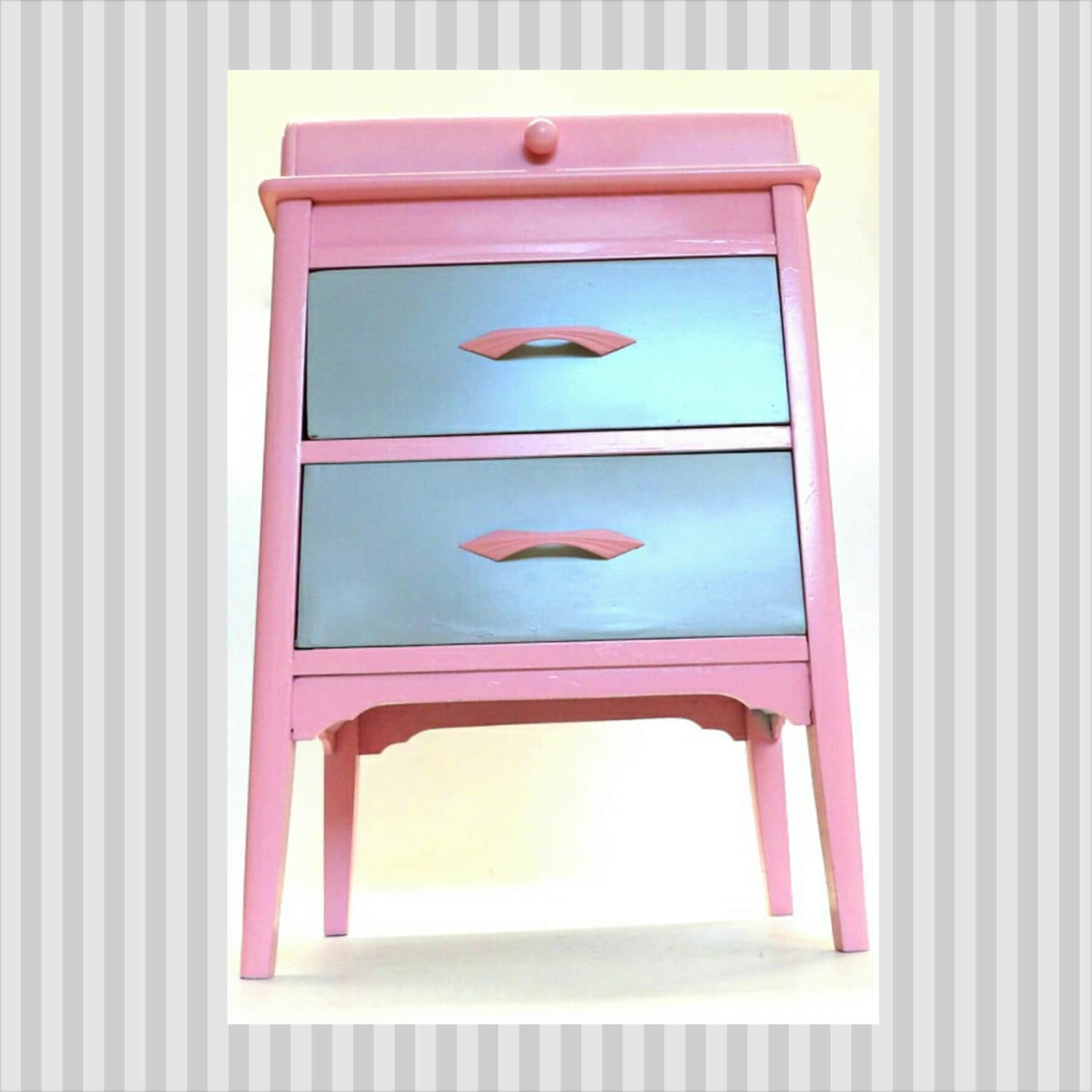 Nightstand Pink Night Stand Bedside Table Princess Room Gray Grey ...
