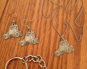 Winged Sprint Car Charm Keychain Racing Jewelry by FastlaneJewelry