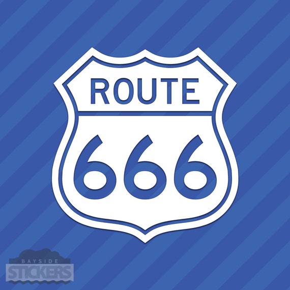 Route 666 Vinyl Sticker Decal Heavy Metal Pagan