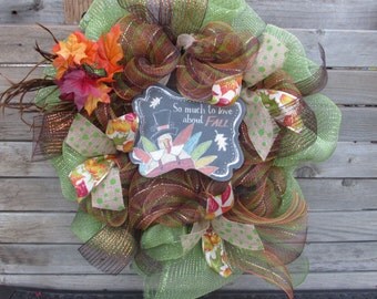 18 Religious Fall Wreath Cross Fall Wreath by CreativeSpacesbyGina