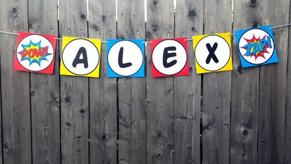 Superhero Banner PRINTABLE Superhero Banner Printable File