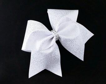Unique white cheer bow related items | Etsy