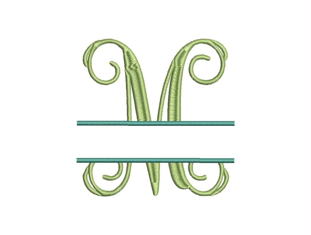 Split Vine Monogram Font Machine Embroidery Monogram BX Alphabet ...