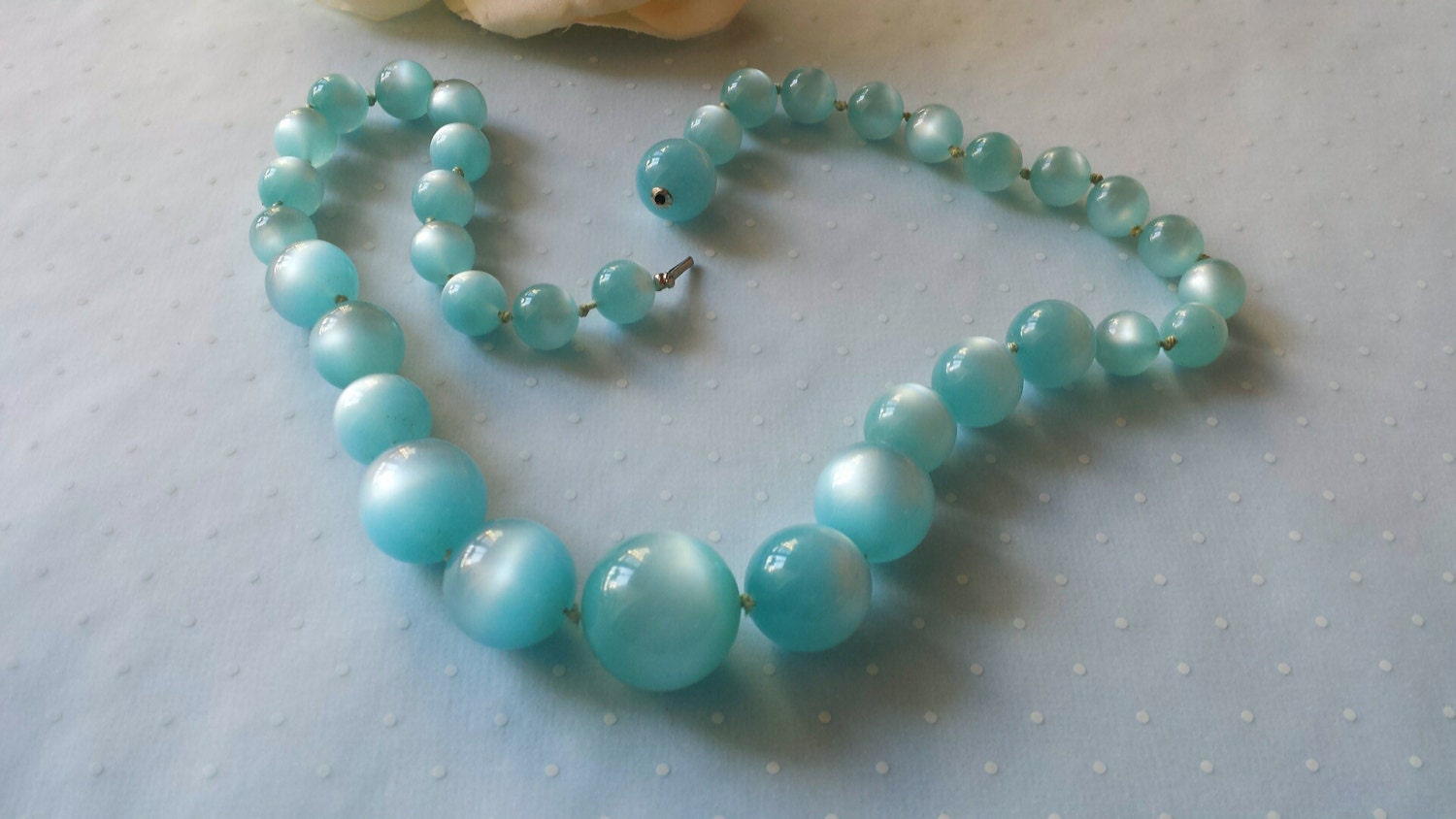 Vintage Moonglow Lucite Necklace Blue by TheWildVintageRose Vintage Moonglow Lucite Necklace Blue by TheWildVintageRose