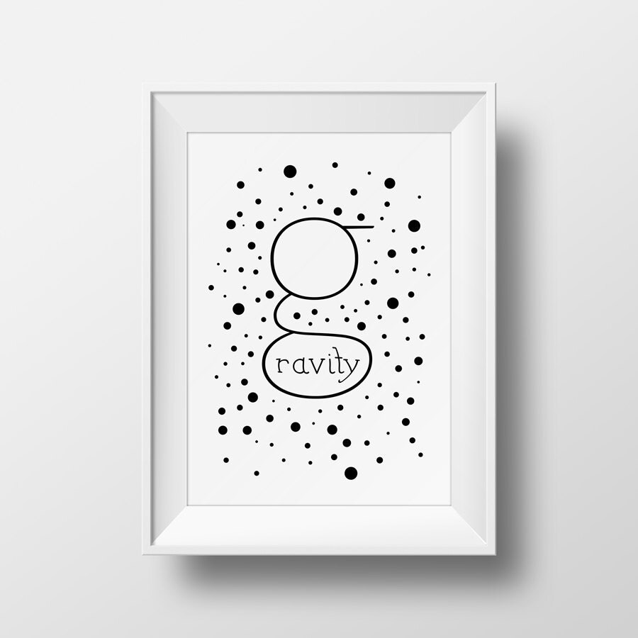 Gravity Science Minimalist Art Print Poster Many Sizes