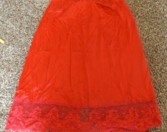 Red nylon half slip | Etsy