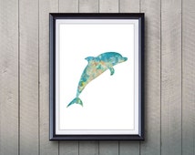 Unique dolphin wall art related items | Etsy