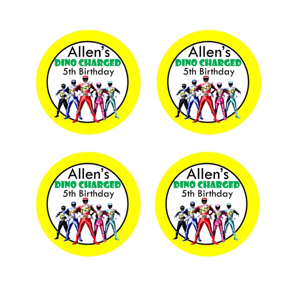 Printable Power Rangers Dino Charged Party Tags (Personalized) // Power ...