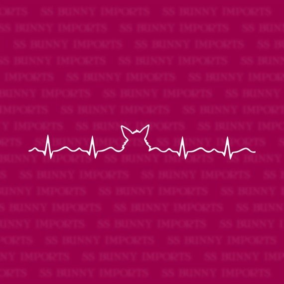 Lionhead rabbit head heart beat ECG EKG sticker bunny car