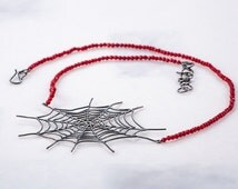 Unique spider web necklace related items | Etsy