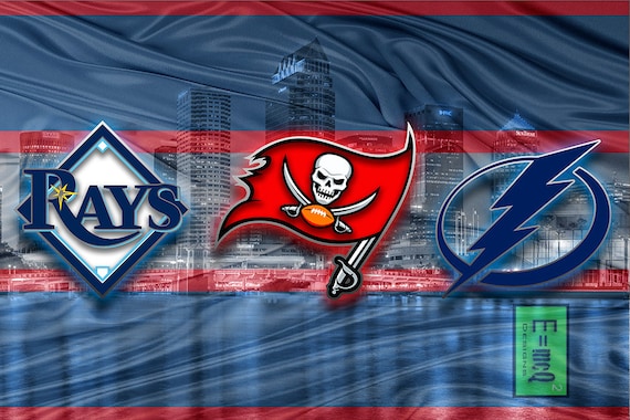 Tampa Bay Sports Art Tampa Bay Sports Teams In Front by McQDesign