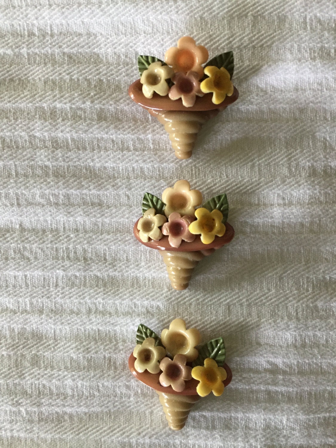 1930s Molded Celluloid Craft Sewing Buttons Set of 3 // 30s Floral ...
