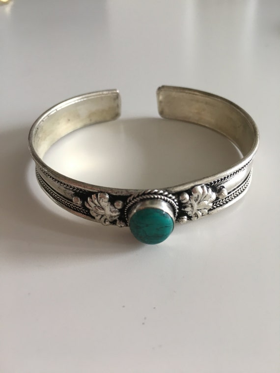 Adjustable inlay stone bracelet turquoise lapis lazuli