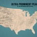Ultra Prominent Peaks Map 18x24 Poster 48 States