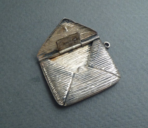 Sterling stamp case by GrunewaldAntiques on Etsy