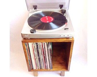 Console Table Vinyl Record Storage Vinyl by VintageHouseCoruna