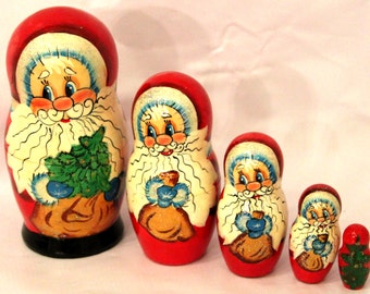 Santa nesting dolls | Etsy