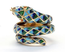 Unique enamel snake ring related items | Etsy