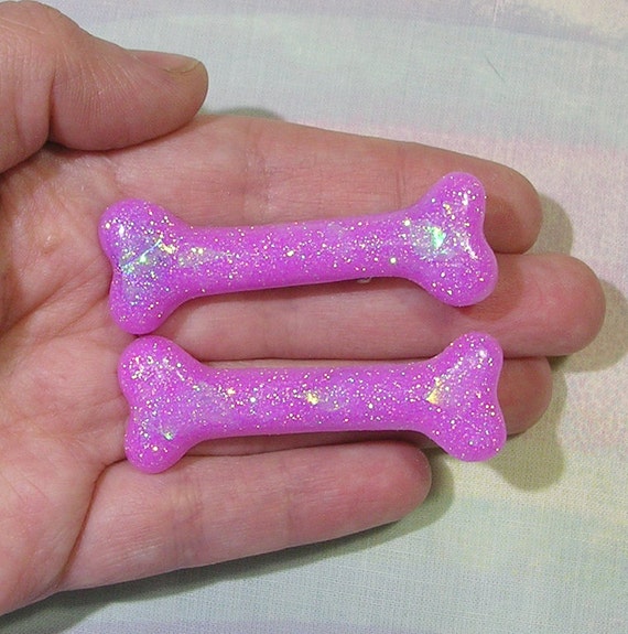 Pastel Goth Bone Clips Creepy Cute Bone Hair Clips Glitter