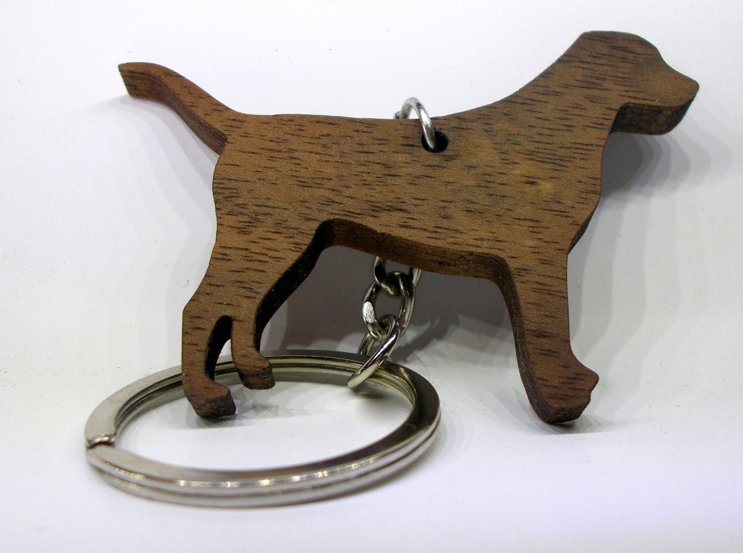 Wooden Labrador dog Keychain Walnut Wood Animal Keychain