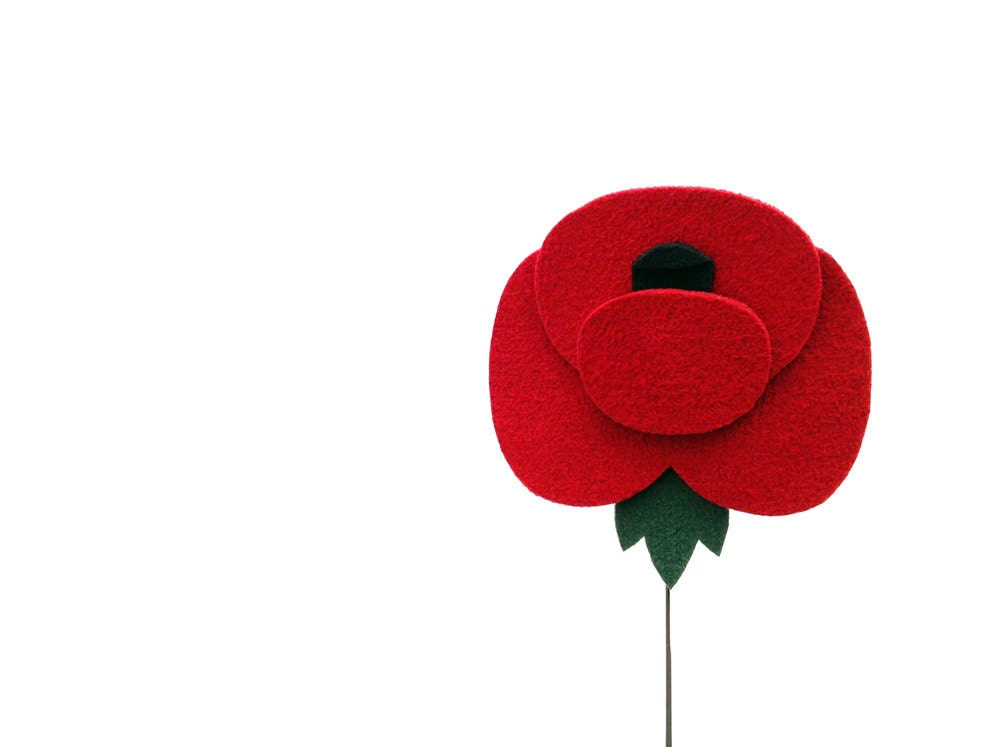 Red poppy Remembrance Day Pin poppy boutonniere red poppy