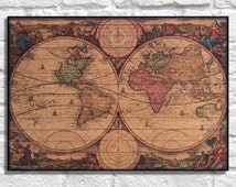 Unique antique wall map related items | Etsy