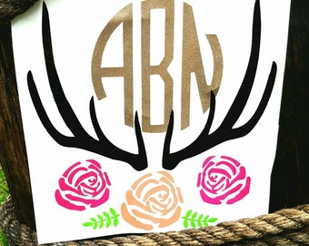 Deer antler monogram | Etsy