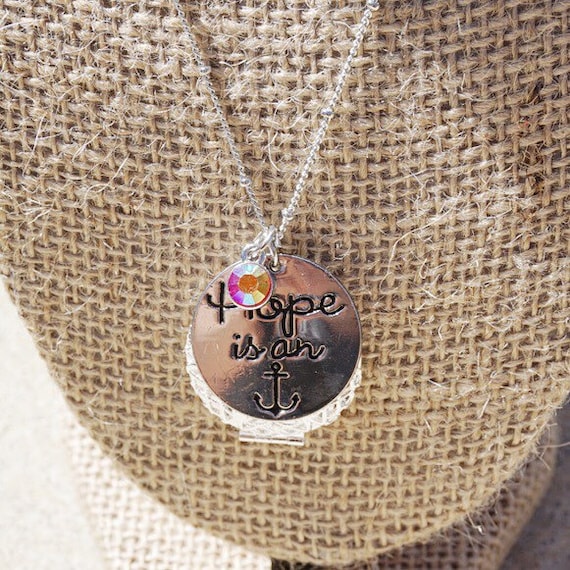 Items similar to Hope is and anchor Necklace Diffuser on Etsy
