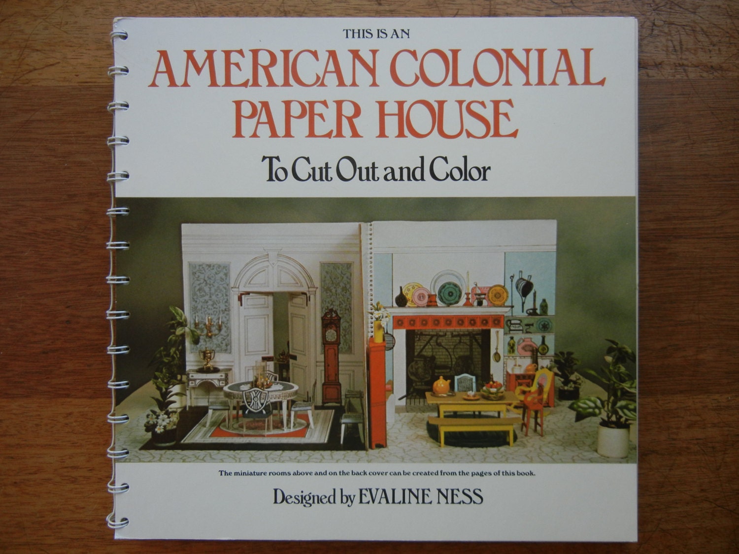 American Colonial Paper House to Cut and Color 1975