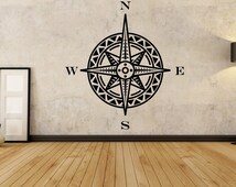 Unique compass wall decal related items | Etsy