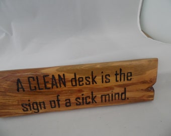 Clean desk sign | Etsy
