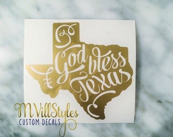 God Bless Texas State Print 8 x 10