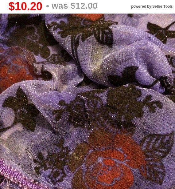 SALE Blue Shawl Soviet era. Russian scarf with by VintagegoodsUSSR