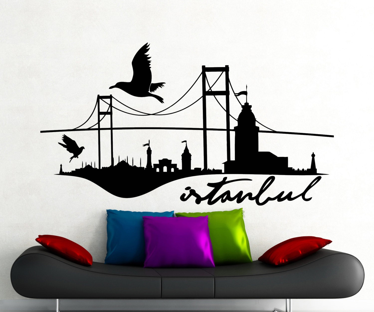 Istanbul Logo Wall Sticker Istanbul Landscape Word Turkey City
