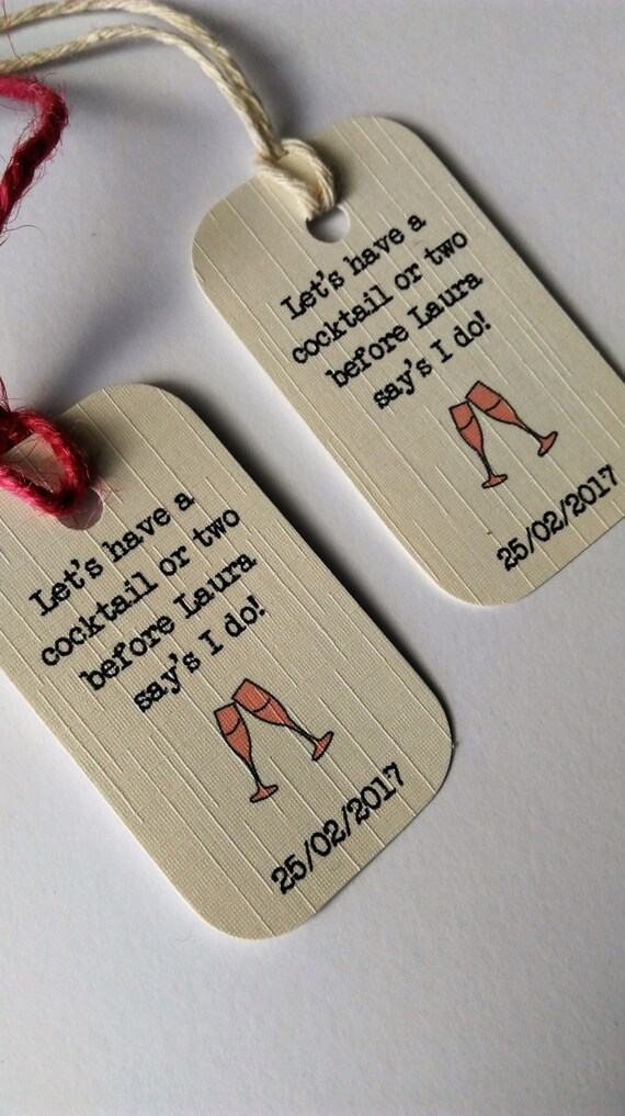 Hen party tags gift bag tags Cocktail Drink tags hen
