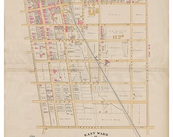 West Chester PA North Ward Breous Atlas 1883 Reproduction