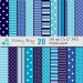Its a Boy Digital Paper Set Baby Boy Blue Digital Papers