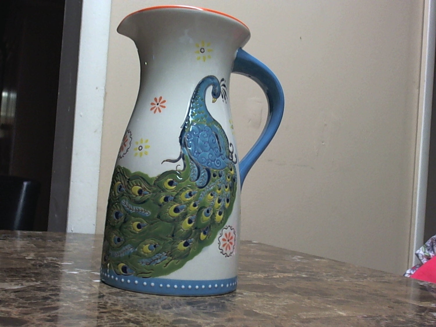 PEACOCK HAND PAINTED large pitcher – Haute Juice