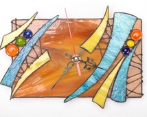 Popular items for stained glass clock on Etsy