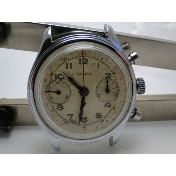 Nice rodana swiss made military chronograph mens watch 36mm serviced ...
