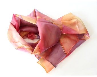 Unique abstract silk scarf related items | Etsy