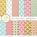 Ikat Digital Paper: YELLOW ORANGE and BLUE Ikat paper pack.
