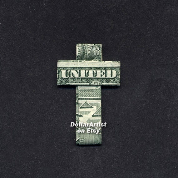 Items similar to CROSS Money Origami Design - Dollar Bill Cash ...